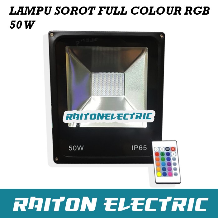 Jual Lampu LED Sorot Flood Light Lampu Penerangan Tembak 50W RGB Outdoor | Shopee Indonesia