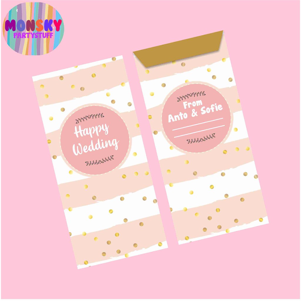 Jual (10 Pcs) Amplop Kondangan Angpao Wedding Custom Nama / Amplop ...