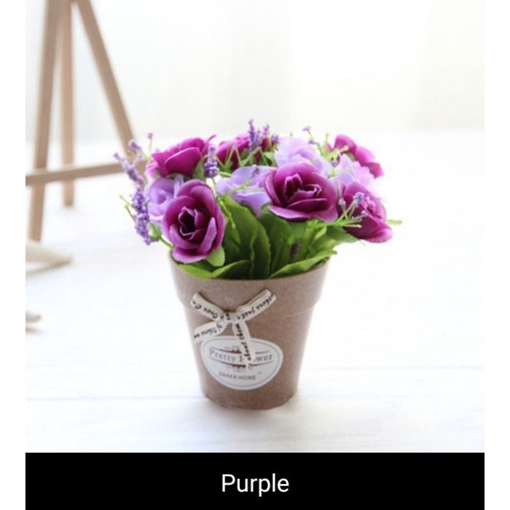Jual Mini artifical flower/ pot bunga mini pajangan bunga purple ...