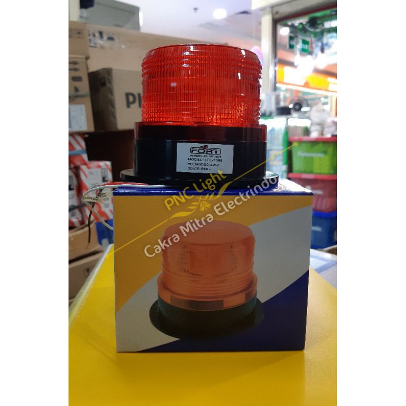 Jual WARNING LIGHT LED LAMPU BLITZ MAGNET BASE 4 INCHI MERAH MULTI VOLT ...