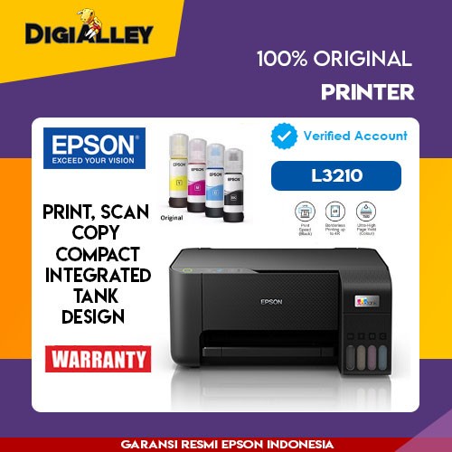 Jual Printer Epson L3210 Print Scan Copy INK Tank Printer All In One A4 | Shopee Indonesia