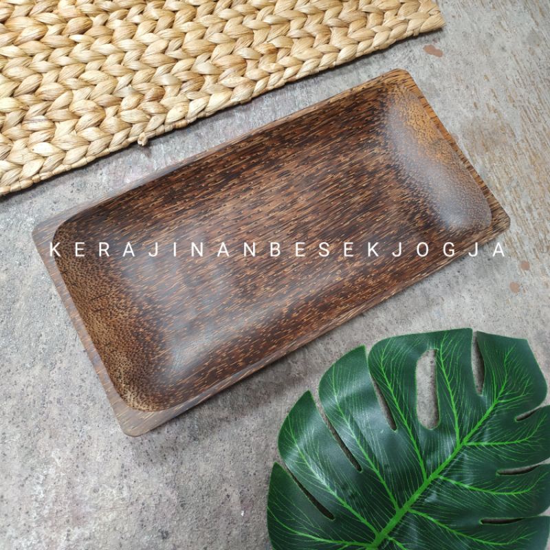 Jual PIRING PERSEGI PANJANG AREN 30X15 | piring kayu piring persegi ...