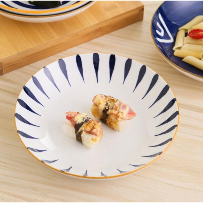 Jual Diskon Piring Japan Style Keramik Bualt Modern 18cm/20cm - Garis ...