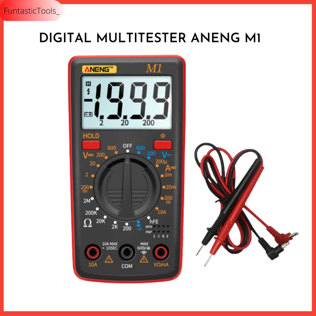 Jual Multitester Digital Aneng M1 Ac Dc Tester Merah | Shopee Indonesia