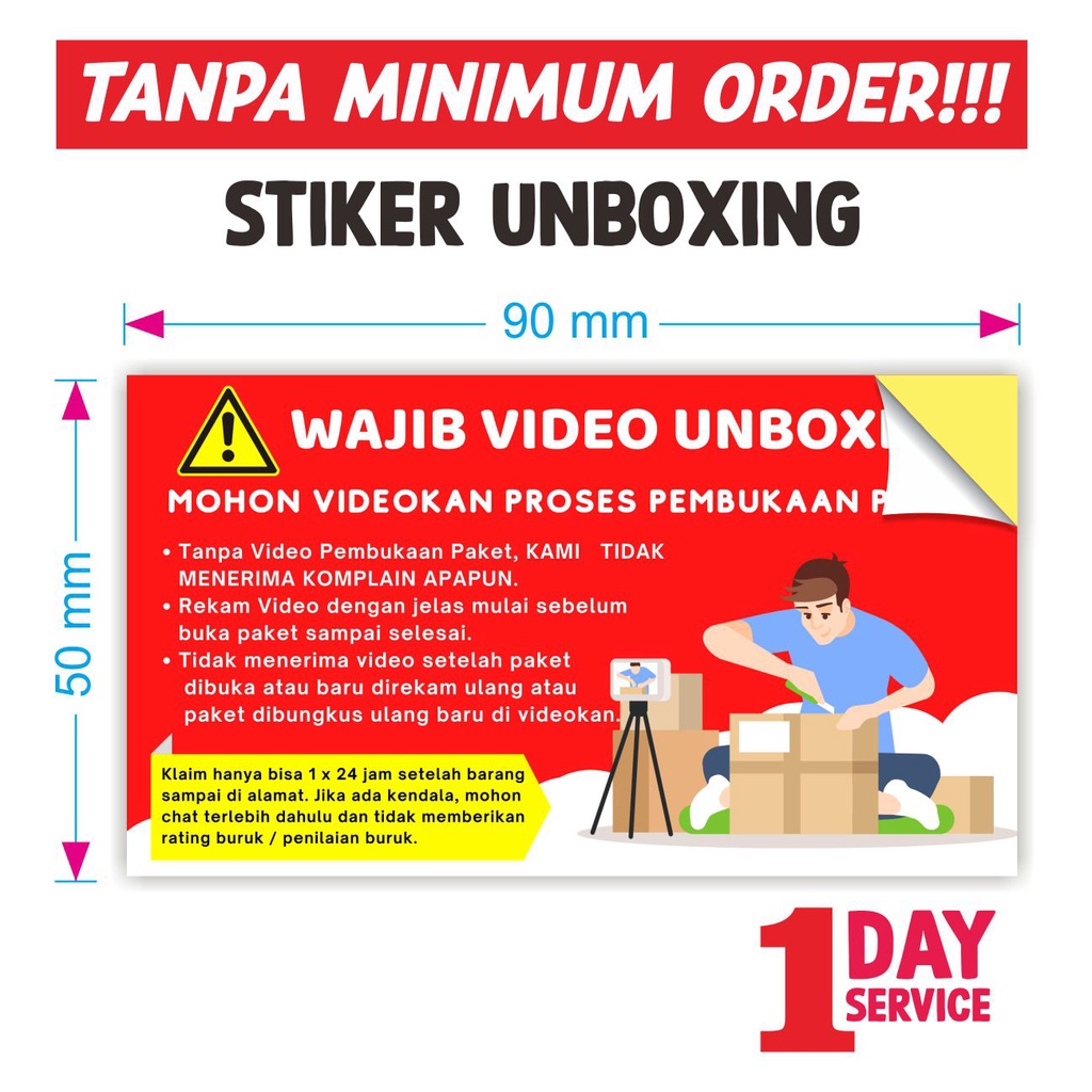 Jual Stiker Unboxing / Sticker Video Unboxing Tanpa Minimum Order ...