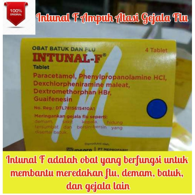 Jual Intunal F Ampuh Atasi Flu Demam Batuk Jual Ecer 1 Strip 4 Tablet ...