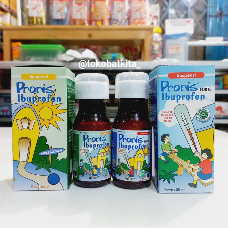 Jual [HIJAU DAN BIRU] PRORIS SIRUP / IBUPROFEN SYRUP 50ML / DEMAM NYERI ...