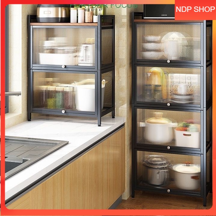 Jual Rak dapur Rak Oven Microwave Multi-layer berdiri di lantai dengan ...