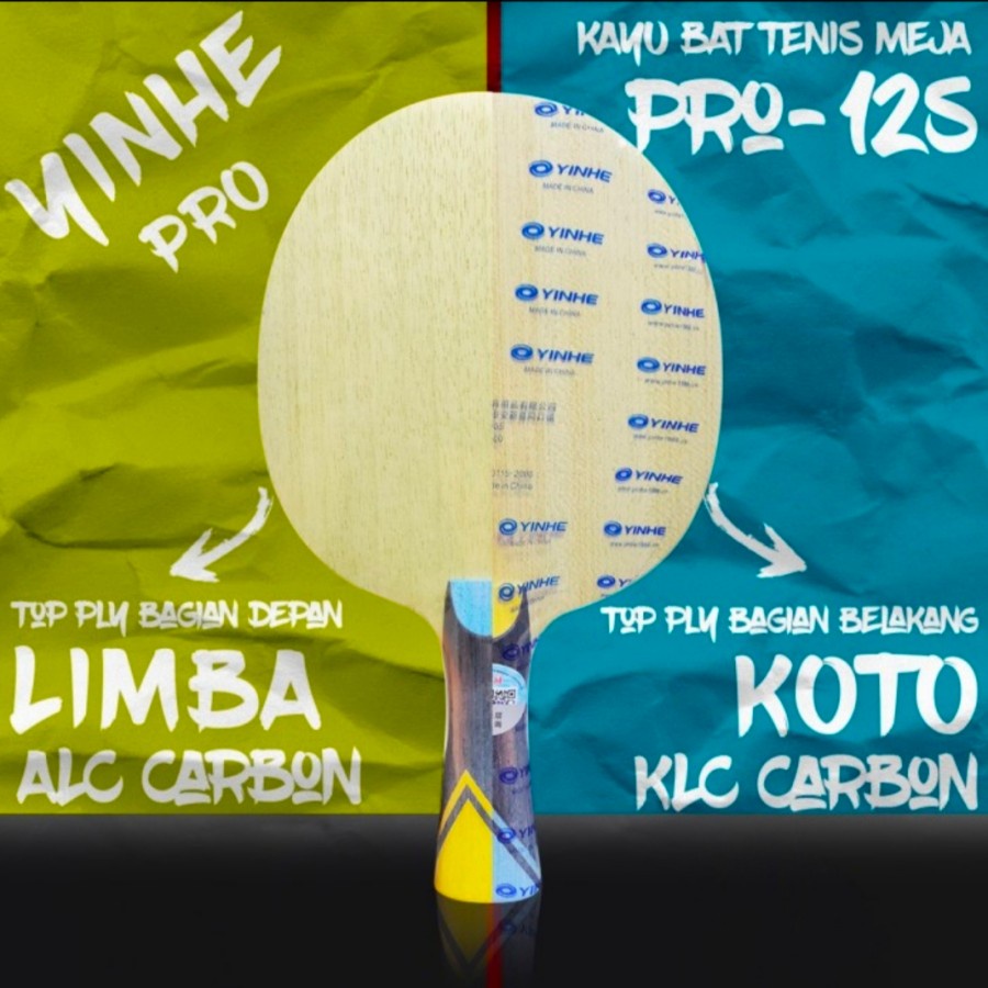 Jual Kayu Bet Pingpong Tenis Meja Yinhe Pro 12s Limba ALC Koto KLC Carbon | Shopee Indonesia
