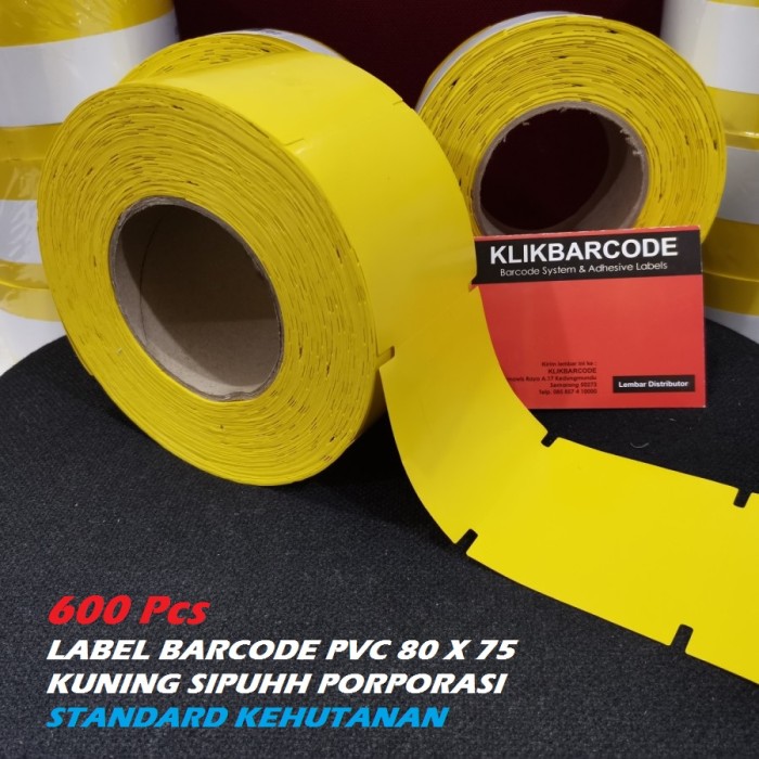 Jual MURAH LABEL BARCODE PVC 80 X 75 KUNING SIPUHH PORPORASI STANDARD ...