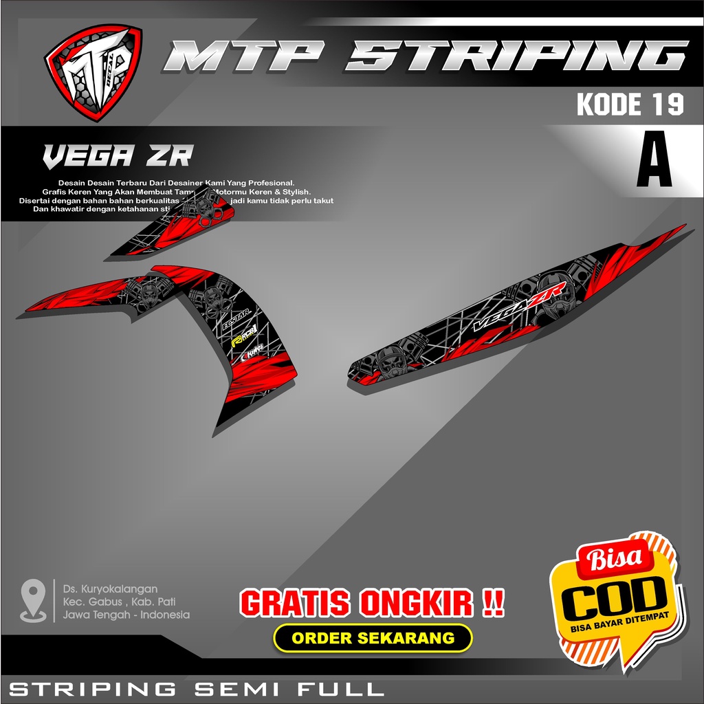 Jual ( PALING DICARI ) MTP Sticker Striping Lis Variasi VEGA ZR Semi ...