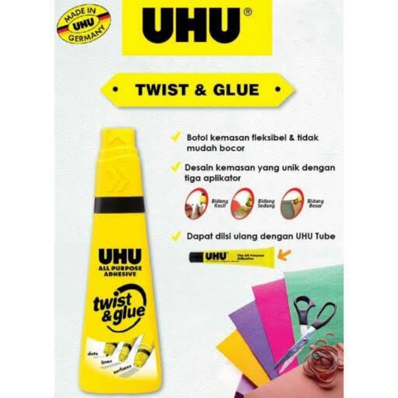 Jual Lem UHU All purpose twist and glue original 35 ml | Shopee Indonesia