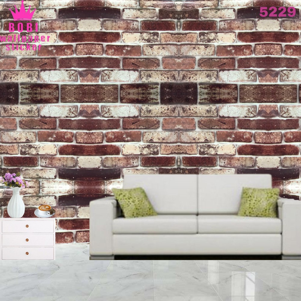 Jual Wallpaper Sticker Batu Bata Tua 5229 / Wallpaper New 2021 / Uk ...