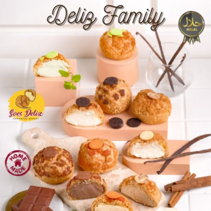 Jual SOES DELIZ KUE SUS CHOUX RASA MIX VANILLA & COKLAT Isi 10pc ...