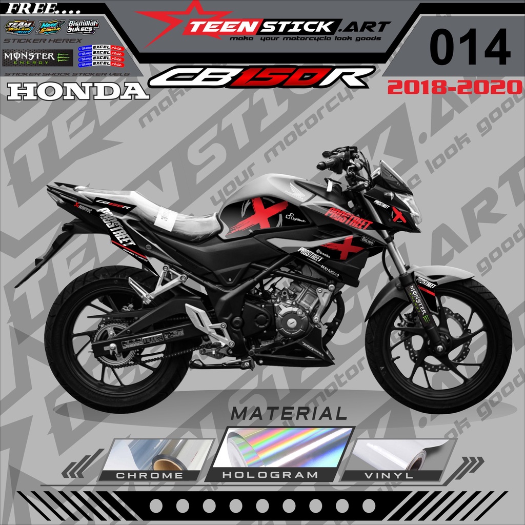 Jual Striping CB150R FACELIFT- Striping Variasi Hologram Chrome Vynil ...