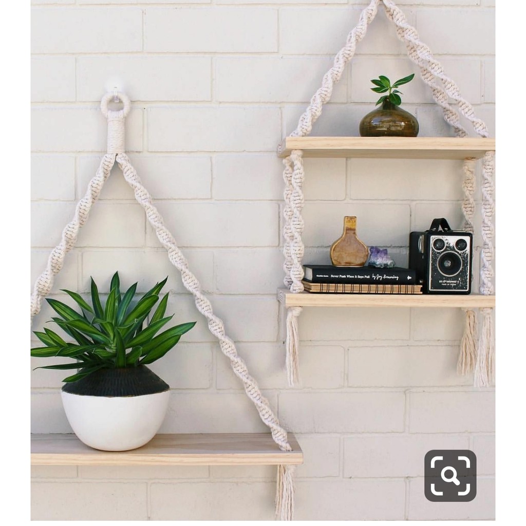 Jual Macrame ambalan/ hiasan dinding/ macrame hanging shelf/ macrame ...