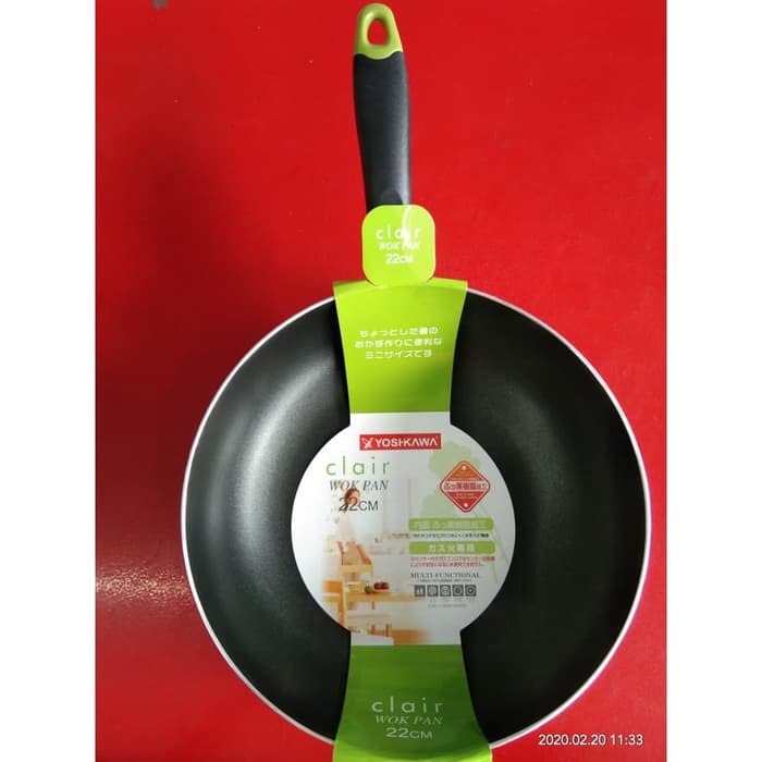 Jual PAN TEFLON DALAM 22CM (CL1202) YOSHIKAWA | Shopee Indonesia