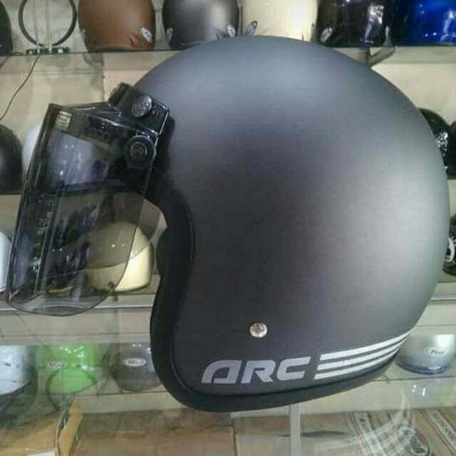 Jual Helm arc kaca datar abu dof original pakai kaca bogo | Shopee ...