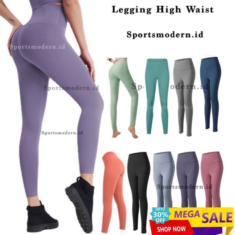 Jual Celana Olahraga Wanita High Waist Polos Gym&Fitness&Yoga&Running ...