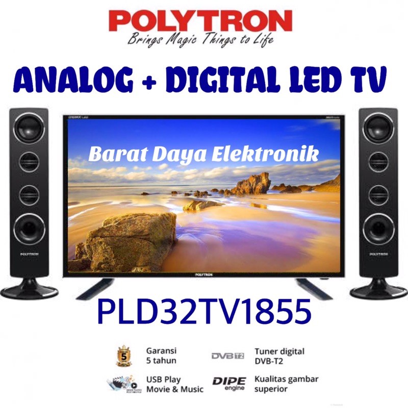Jual POLYTRON LED TV 32 Inch Polytron DIGITAL PLD-32TV1855 Cinemax Sound Tower - Digital TV ...