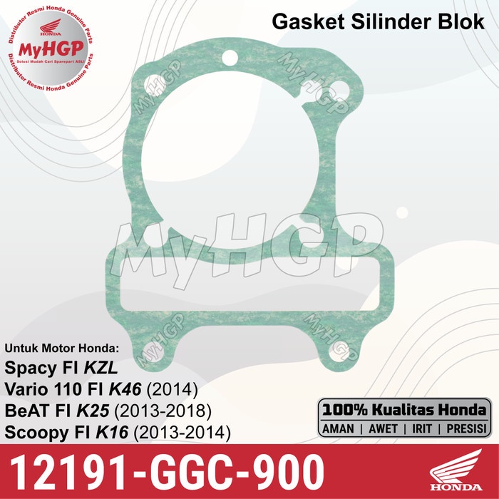 Jual 12191-GGC-900 - Gasket Cylinder Block - BeAT, Vario-110, Scoopy, Spacy FI 12191GGC900 12191 ...