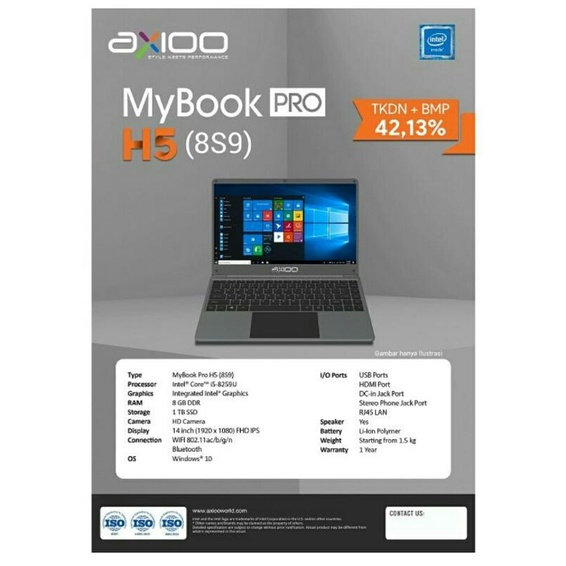 Jual AXIOO MyBook Pro H5 8S9 (8GB SSD 1TB) Notebook Laptop axioo Netbook leptop axio | Shopee ...