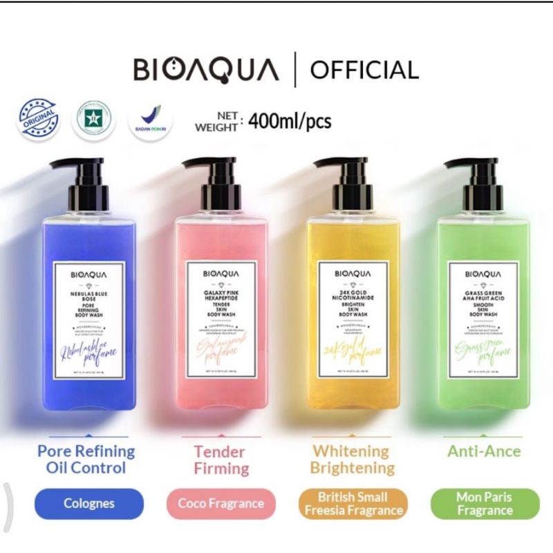 Jual BIOAQUA 24K Gold Body Wash 400ml Shower Gel - 24Gold | Shopee Indonesia