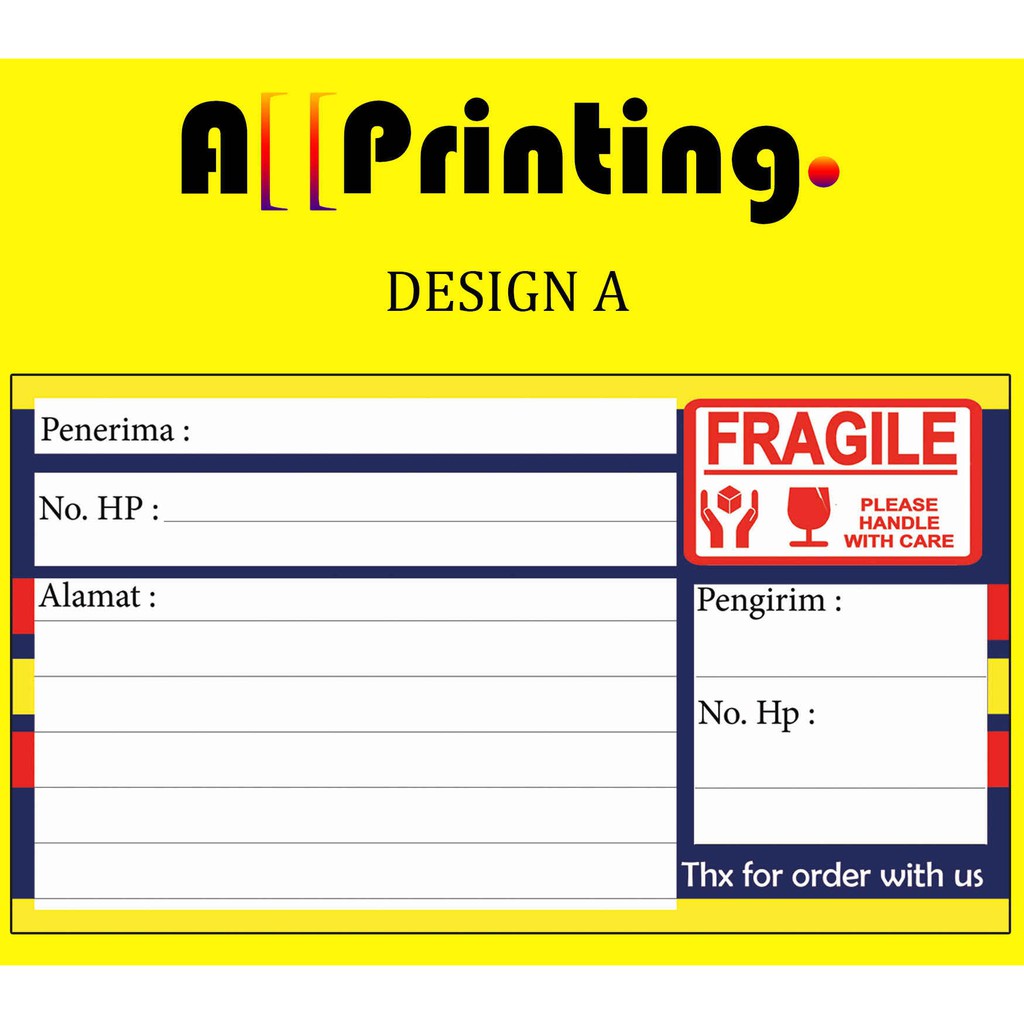 Jual CETAK STIKER LABEL PENGIRIMAN BARANG MOTIF BATIK FREE CUSTOM ...