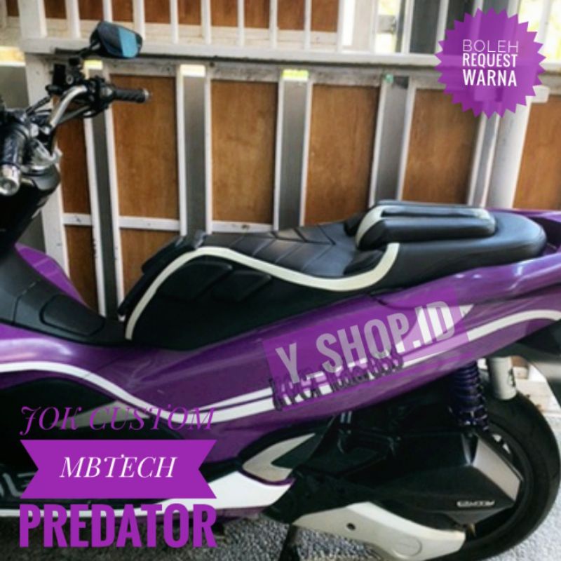 Jual Jok Motor All New Pcx Hitam List Putih Model Retro Predator Full MBtech | Shopee Indonesia