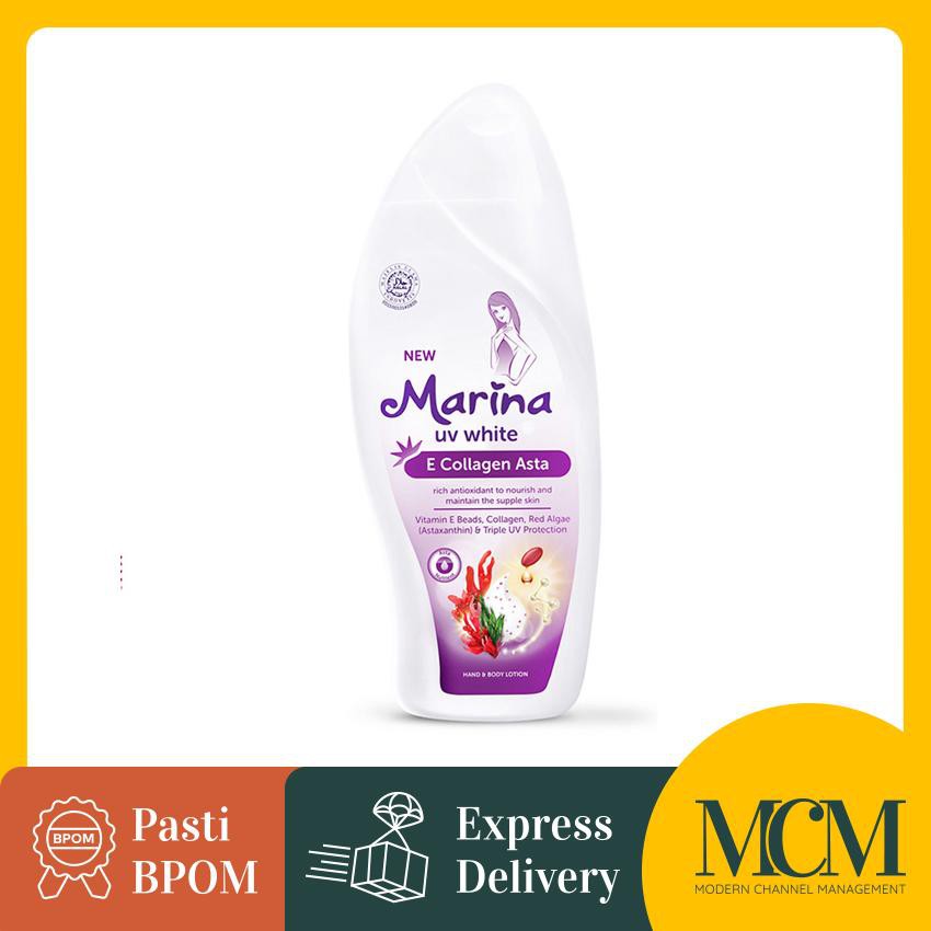 Jual Handbody Lotion Marina UV White E Collagen Asta - 200 mL | Shopee Indonesia
