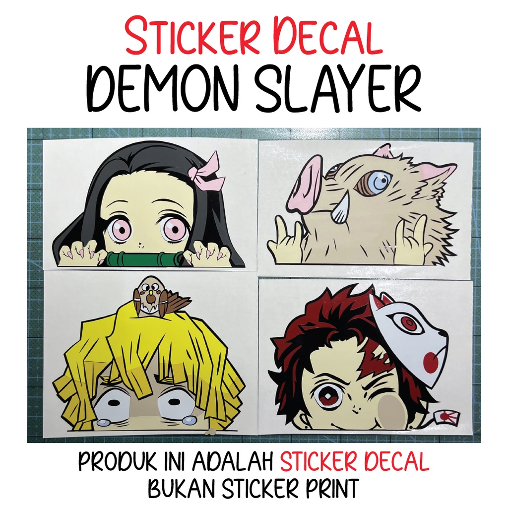 Jual Sticker Decal Waterproof Demon Slayer Nezuko Inosuke Tanjiro ...