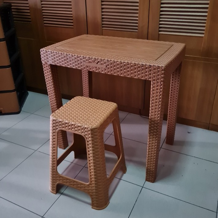Jual MEJA MOTIF ROTAN - Meja Plastik Besar / Meja Tamu / Meja Kafe ...