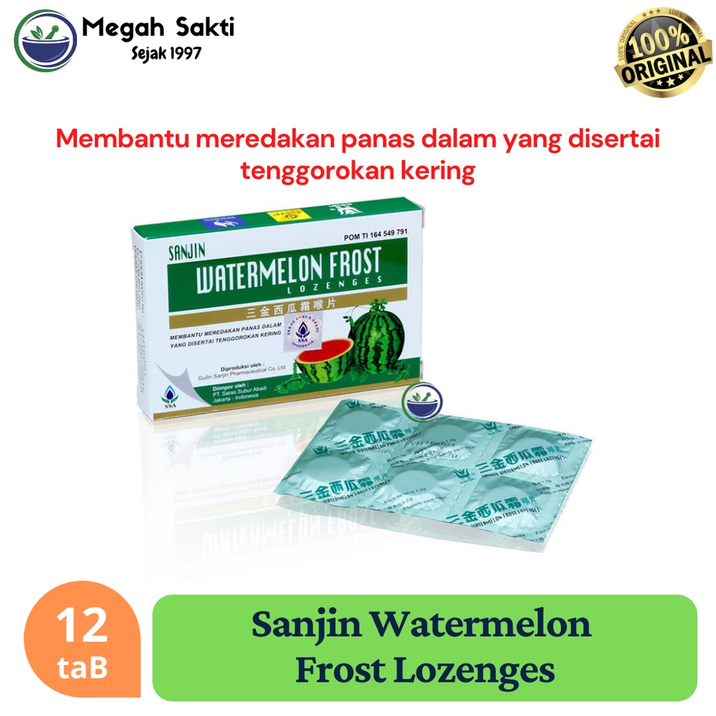 Jual Sanjin Watermelon Frost Lozenges - Permen pereda Sakit Tenggorokan ...
