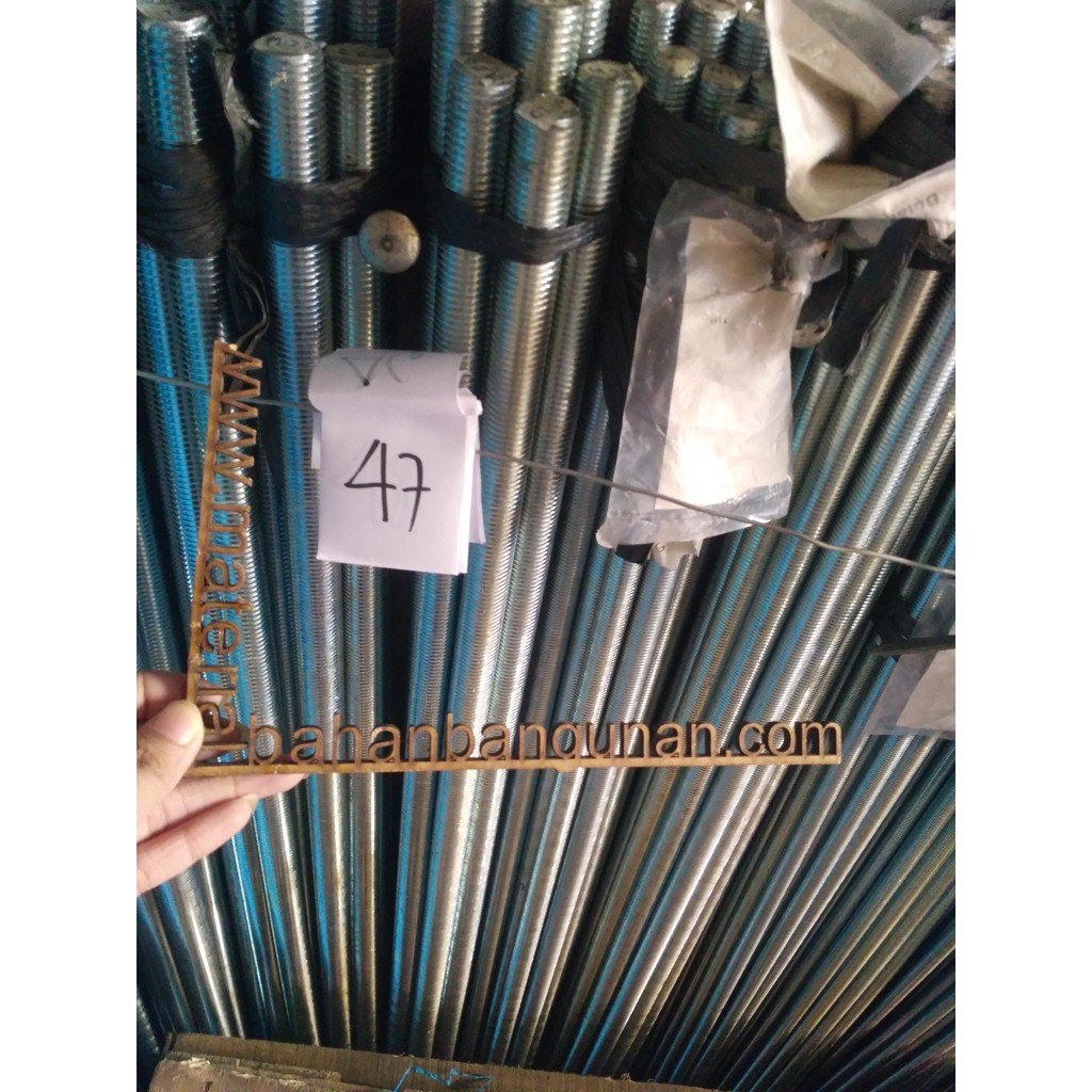 Jual asdrat m 22 x 1 meter baut besi batang panjang putih long thread ...