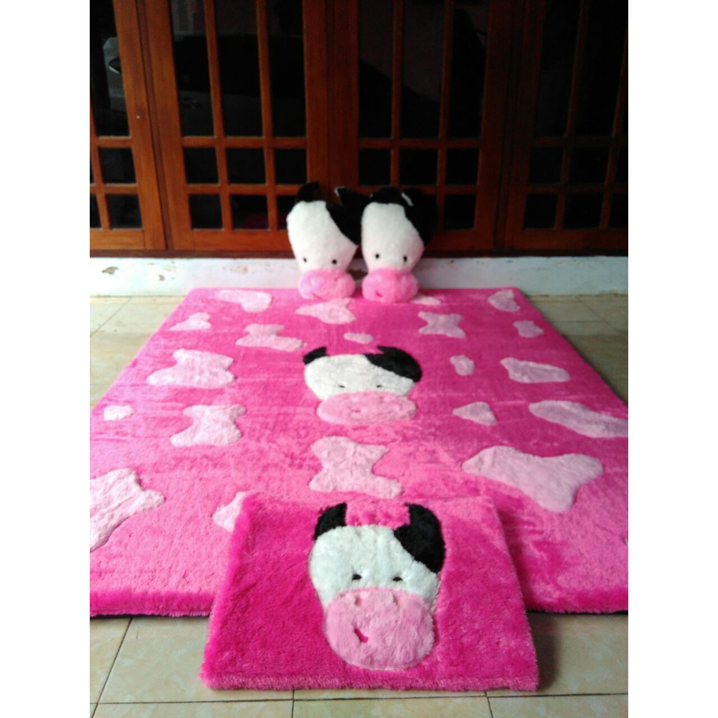 Jual Karpet Karakter Cow /karpet rasfur motif sapi | Shopee Indonesia