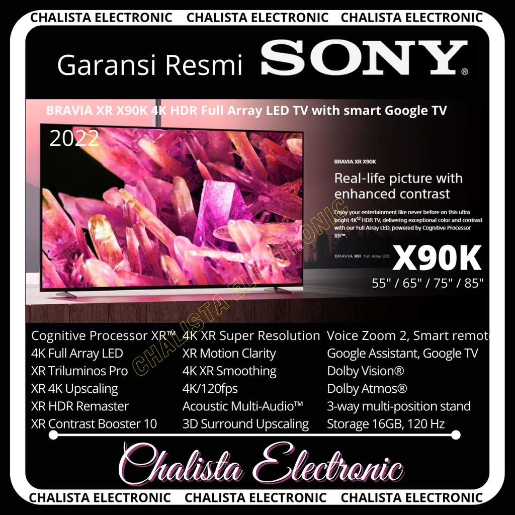 Jual SONY BRAVIA XR 55X90K 4K UHD Smart Android LED TV 55 Inch XR-55X90K | Shopee Indonesia