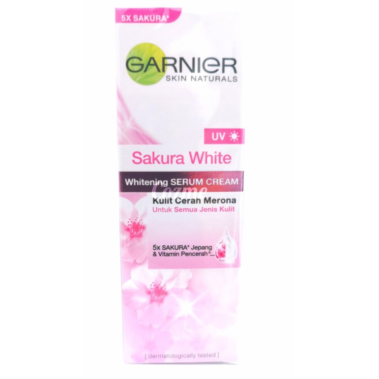 Jual GARNIER Sakura White UV Whitening Serum Day Cream 20mL | Shopee ...