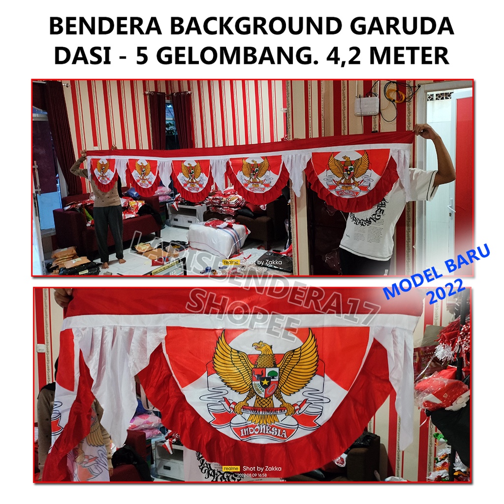 Jual Model Terbaru ! Bendera Background Merah Putih Garuda 5 Gelombang ...