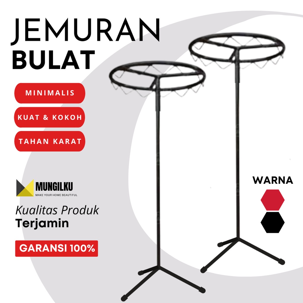 Jual Jemuran Baju Bulat Besi Portable Minimalis Anti Karat Termurah ...