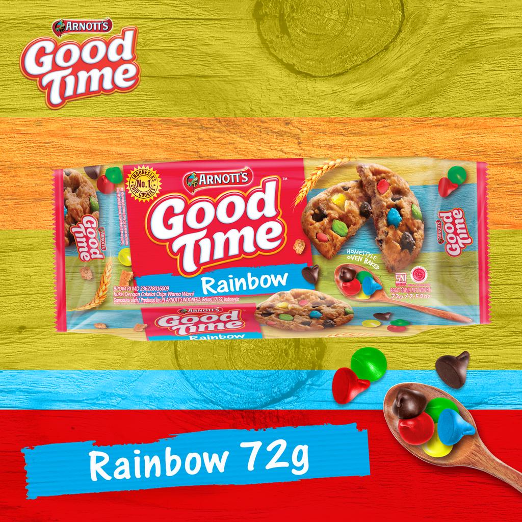 Jual AJ08 Good Time Rainbow Chocochips Cookies 72g | Shopee Indonesia