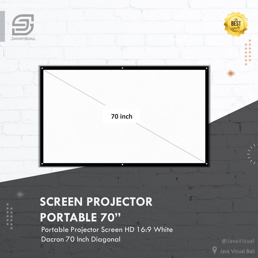 Jual [JaVis] SCREEN PROJECTOR PORTABLE 70"-150" 16:9 PUTIH | Shopee ...