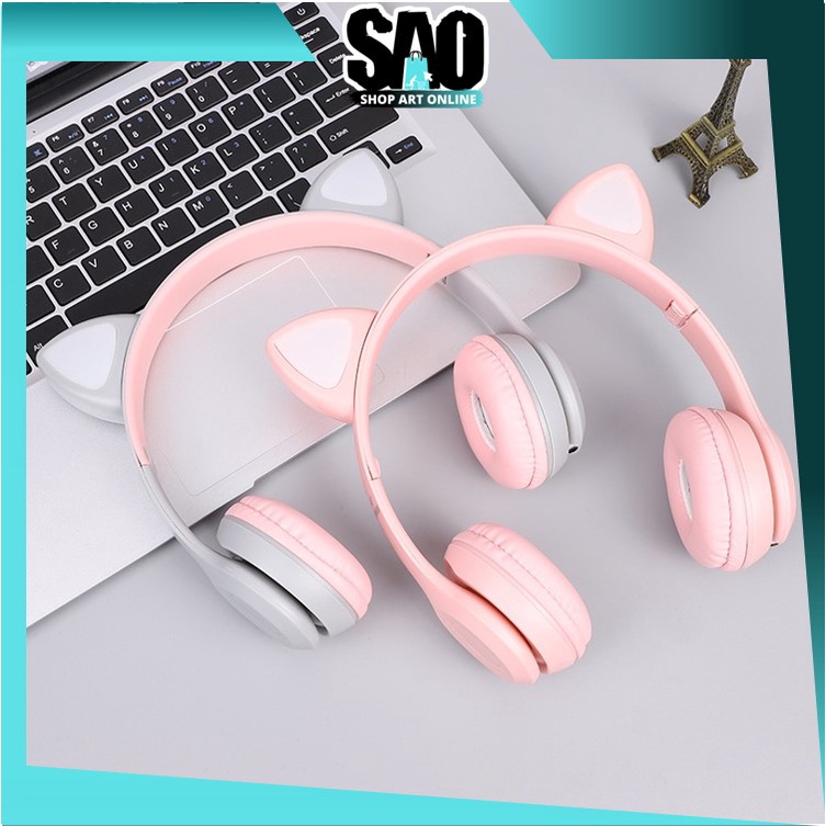Jual SAO - 5422 Headphone Telinga Kucing Lucu LED Wireless / Headphone ...