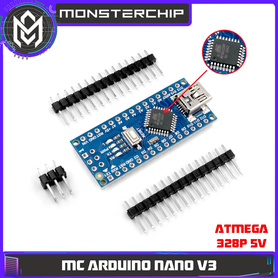 Jual Arduino Nano V3 3 0 Atmega328p Ch340 Ch340g 5v Board Usb Cable