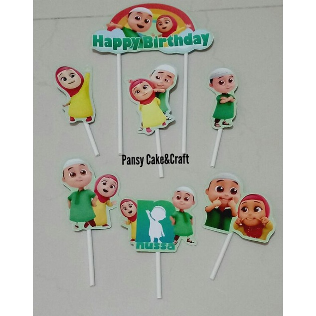 Jual Cake topper / cupcake topper Nussa Rara + banner happy birthday ...