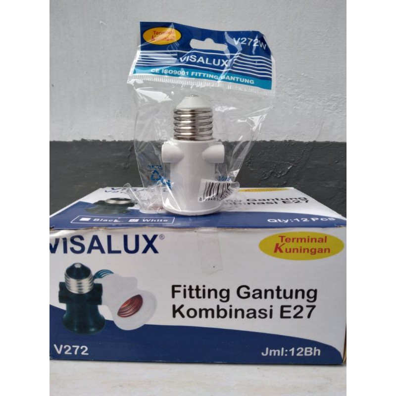 Jual Fitting Kombinasi / Fitting Gantung Lampu 2 Colokan Cabang Visalux V272 | Shopee Indonesia