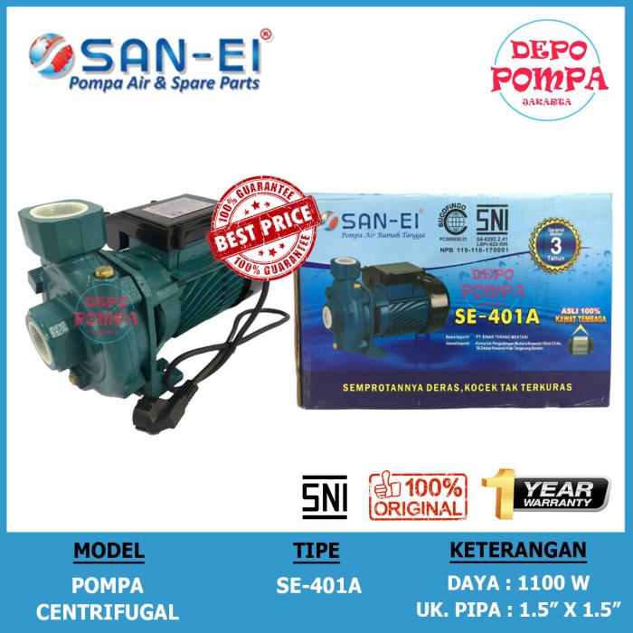 Jual new Pompa Air CENTRIFUGAL SAN EI 401 / Pompa Air IRIGASI | Shopee ...