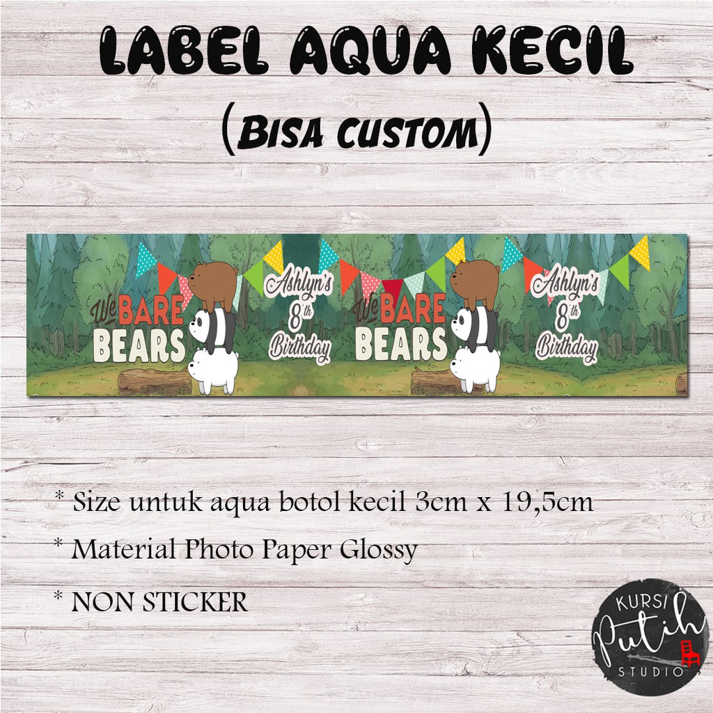 Jual Label aqua botol kecil bisa custom model / bahan non sticker tema ...