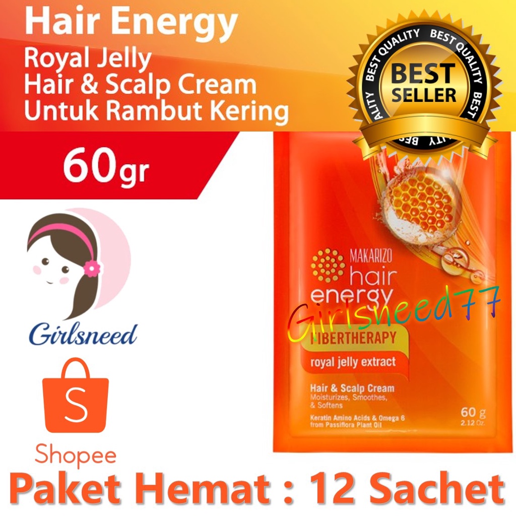 Jual Makarizo Creambath 60gr x 12 Sachet Royal Jelly Perawatan Rambut Rusak Bercabang ...