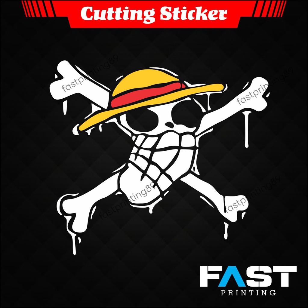 Jual CUTTING STICKER LOGO ONE PIECE LUFFY FLAG l STIKER MOBIL MOTOR ...
