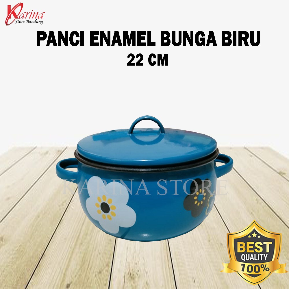 Jual Panci Porcelain Enamel 18 Cm 20 Cm 22 Cm Belly Sakura Biru PANCI ...